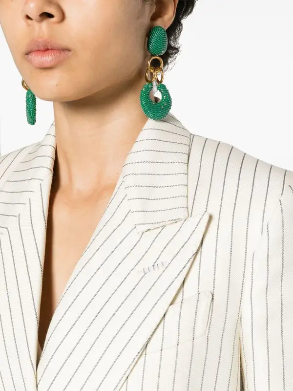 TOM FORD Striped Double-breasted Twill Blazer - Neutrals