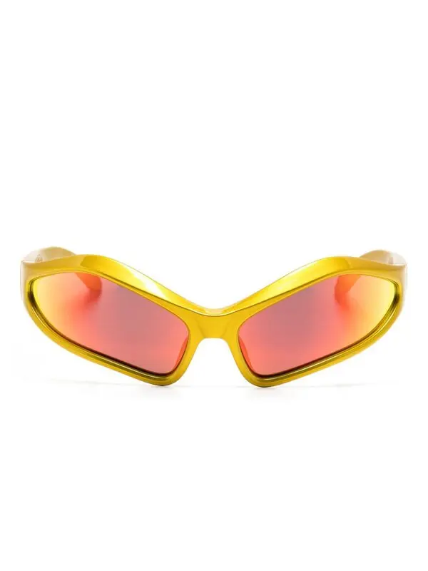 Balenciaga Fennec Geometric Sunglasses - Yellow
