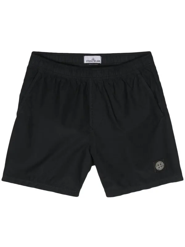 Stone Island Compass-patch Swim Shorts - Black