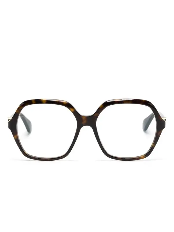 CARTIER Double C Décor Square-frame Glasses - Brown