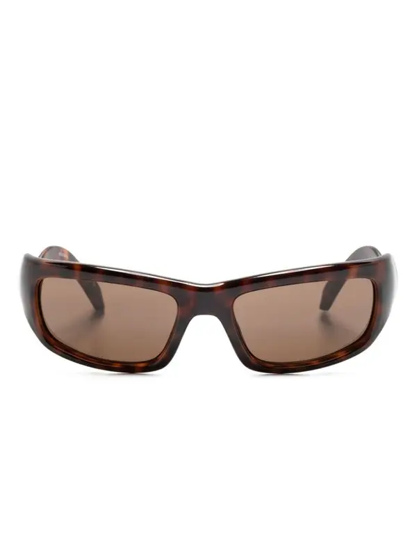 Balenciaga Hamptons Rectangle-frame Sunglasses - Brown