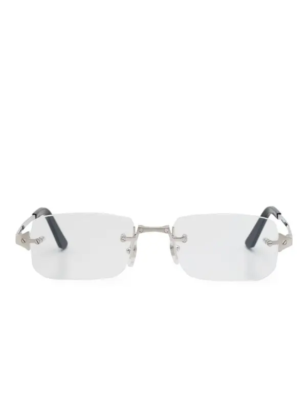 Cartier Square-frame Glasses - Silver