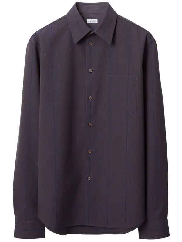 Burberry Striped Wool Shirt - Purple
