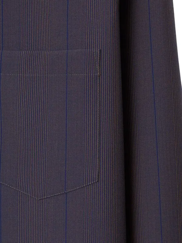 Burberry Striped Wool Shirt - Purple