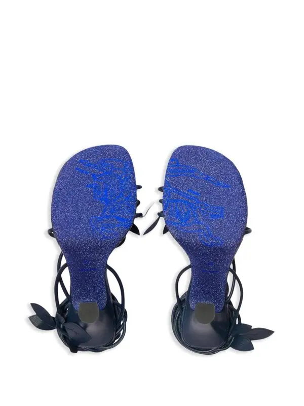 Burberry Ivy Flora Leather Sandals - Blue