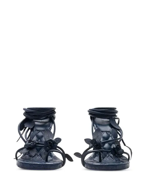 Burberry Ivy Flora Leather Sandals - Blue