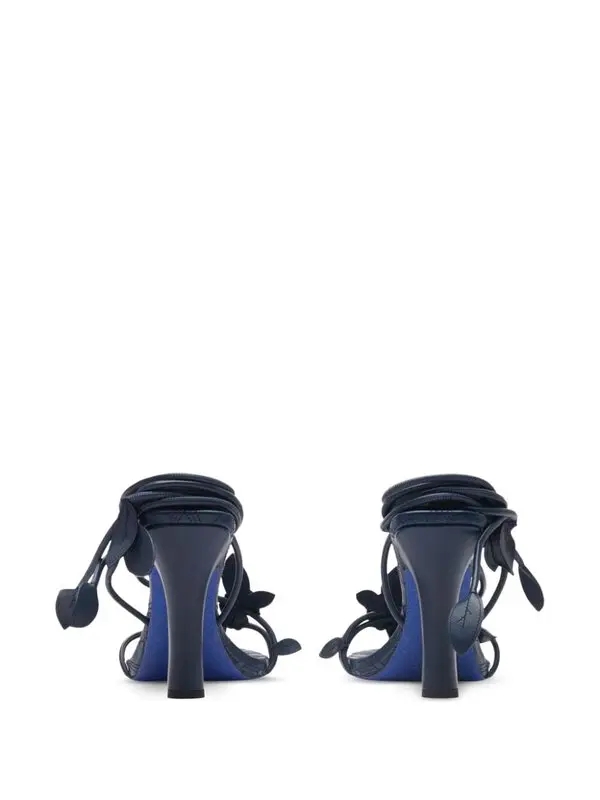Burberry Ivy Flora Leather Sandals - Blue