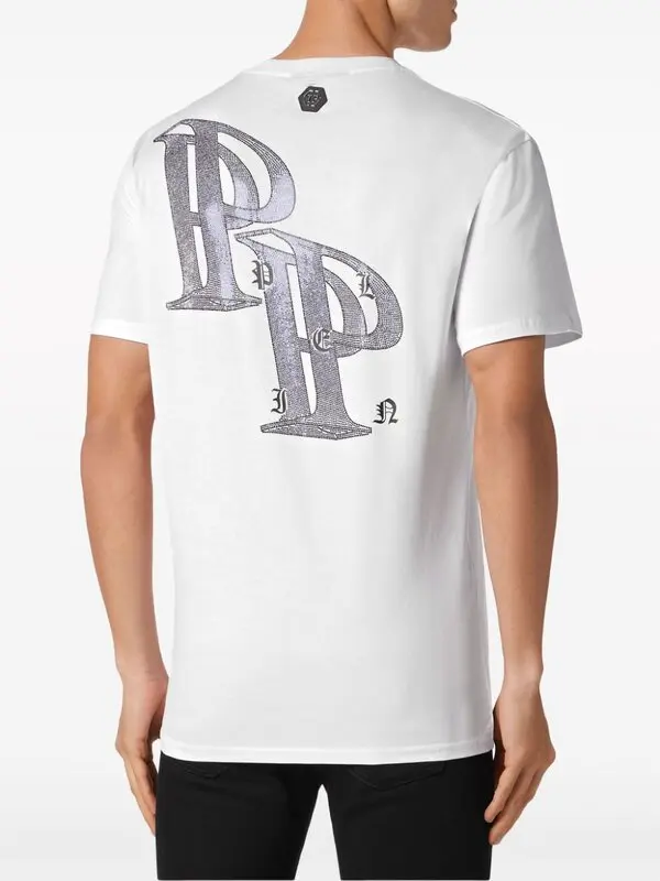 Philipp Plein Rhinestone-embellished Cotton T-shirt - White