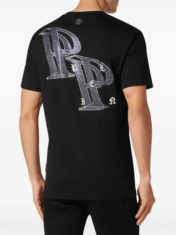 Philipp Plein Rhinestone-embellished Cotton T-shirt - Black