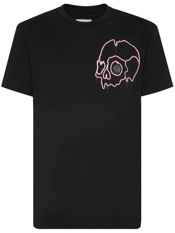 Philipp Plein Dripping Skull Cotton T-shirt