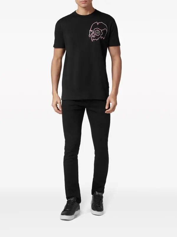 Philipp Plein Dripping Skull Cotton T-shirt