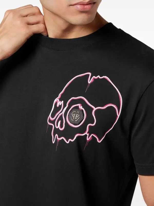 Philipp Plein Dripping Skull Cotton T-shirt