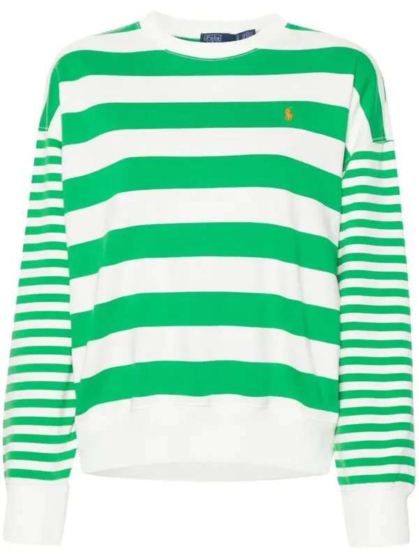 Polo Ralph Lauren Polo Pony Striped Sweatshirt - Green