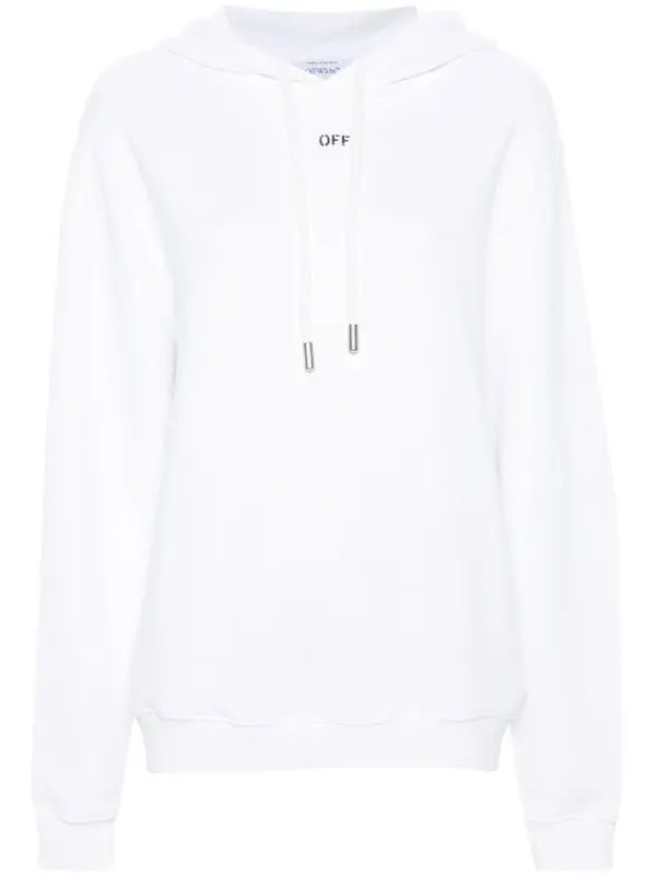 Off-White Logo-print Cotton Hoodie - White