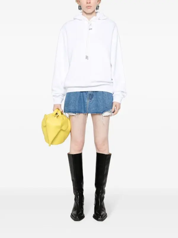Off-White Logo-print Cotton Hoodie - White