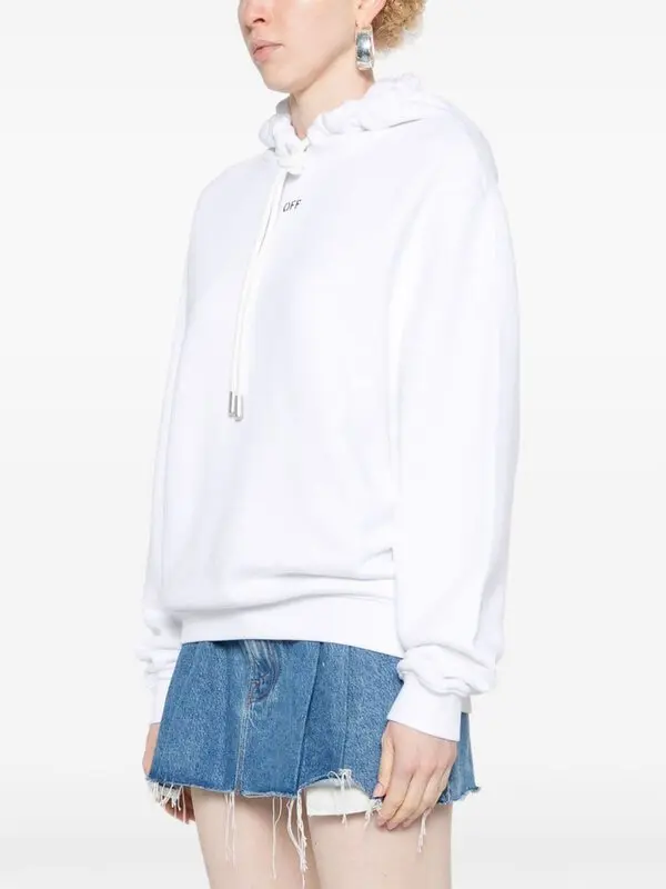Off-White Logo-print Cotton Hoodie - White
