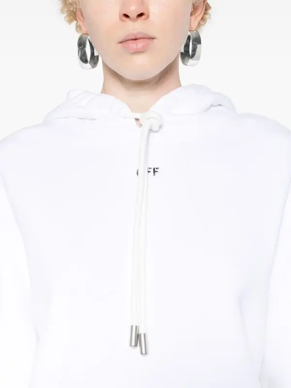 Off-White Logo-print Cotton Hoodie - White
