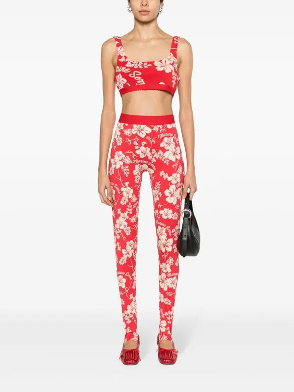 MARINE SERRE Floral-jacquard Towel Bralette