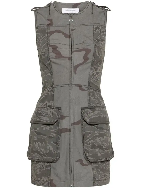 MARINE SERRE Regenerated Camouflage Mini Dress