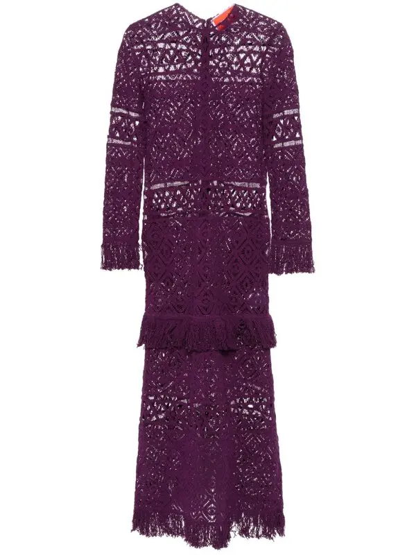 La DoubleJ Lacey Swing Macramé Dress - Purple