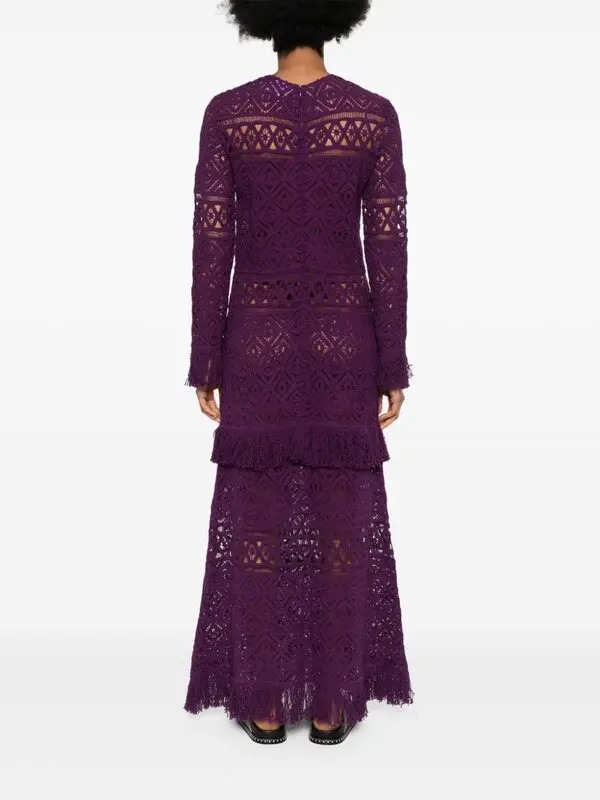 La DoubleJ Lacey Swing Macramé Dress - Purple