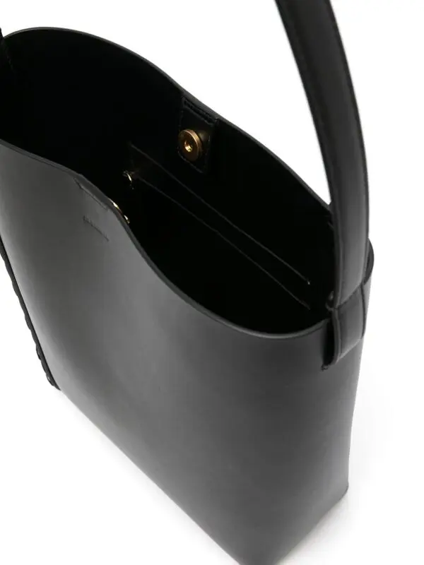 JIL SANDER Medium Leather Tote Bag - Black