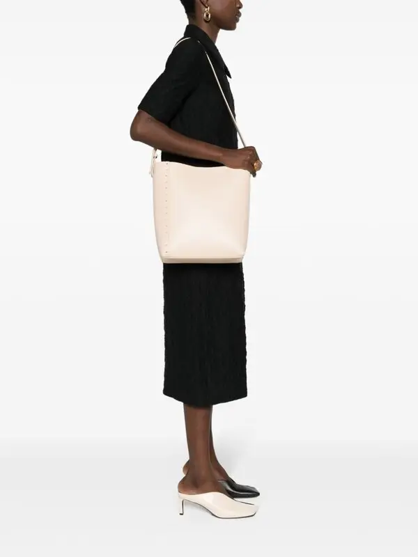 JIL SANDER Medium Leather Tote Bag - Neutrals