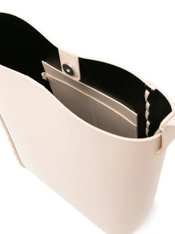 JIL SANDER Medium Leather Tote Bag - Neutrals