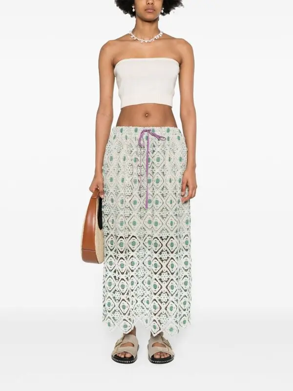 La DoubleJ Macramé Midi Skirt