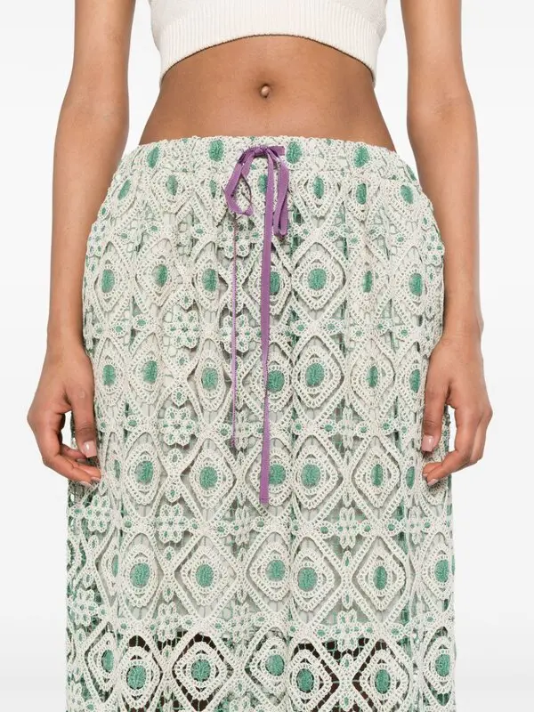 La DoubleJ Macramé Midi Skirt