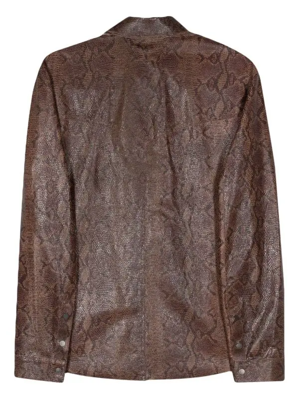 SALVATORE SANTORO Snake-print Leather Jacket