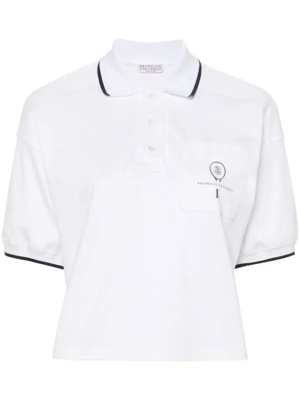 Brunello Cucinelli Cropped Cotton Polo Shirt