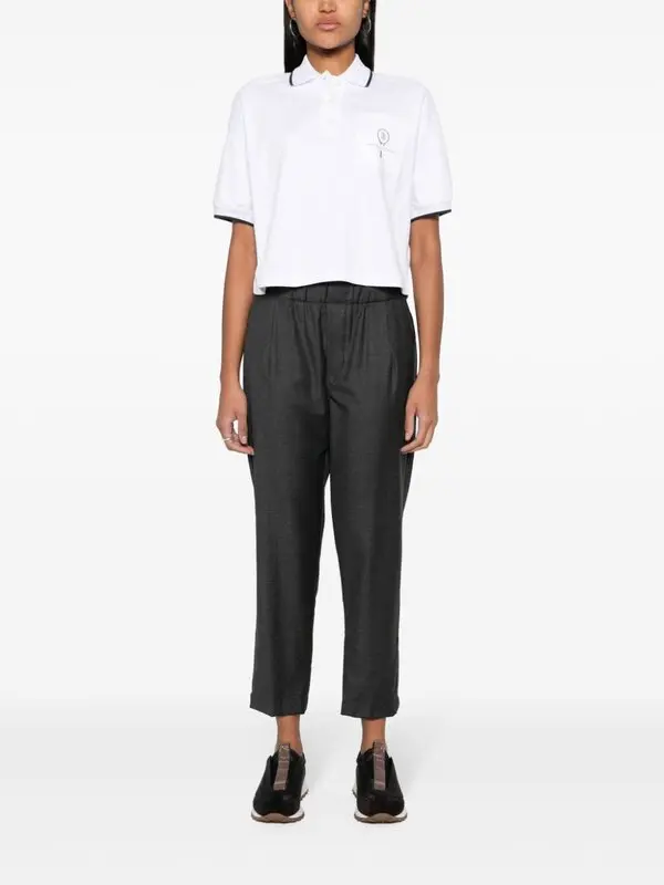 Brunello Cucinelli Cropped Cotton Polo Shirt