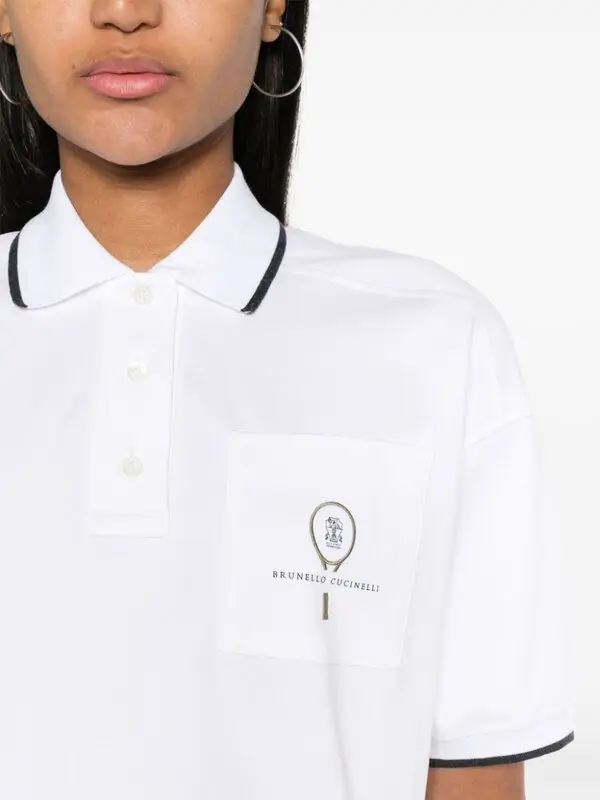 Brunello Cucinelli Cropped Cotton Polo Shirt