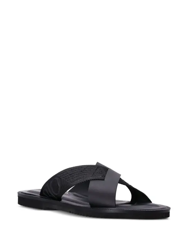 Emporio Armani Logo-strap Leather Sandals