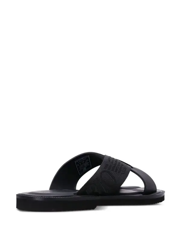 Emporio Armani Logo-strap Leather Sandals