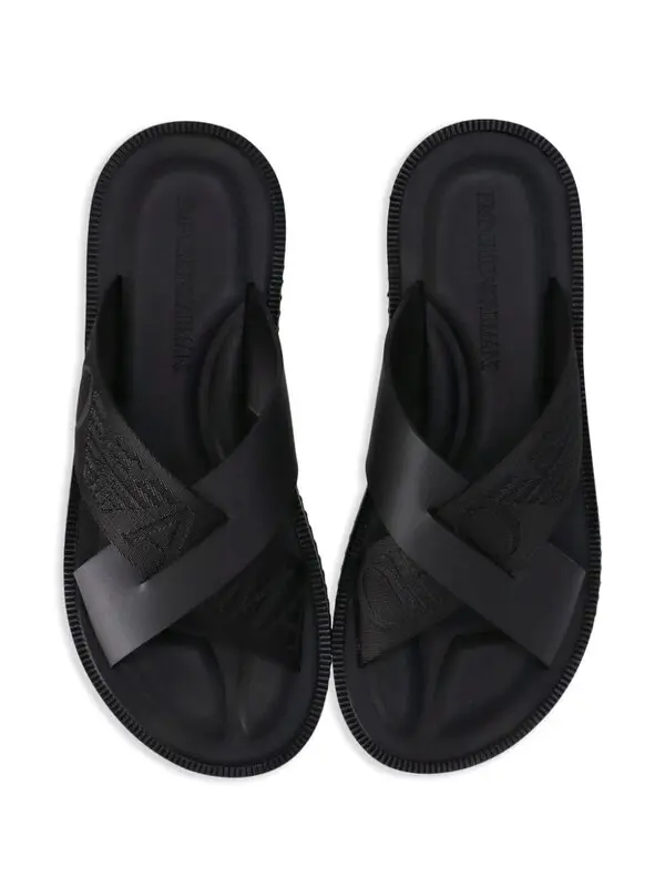 Emporio Armani Logo-strap Leather Sandals