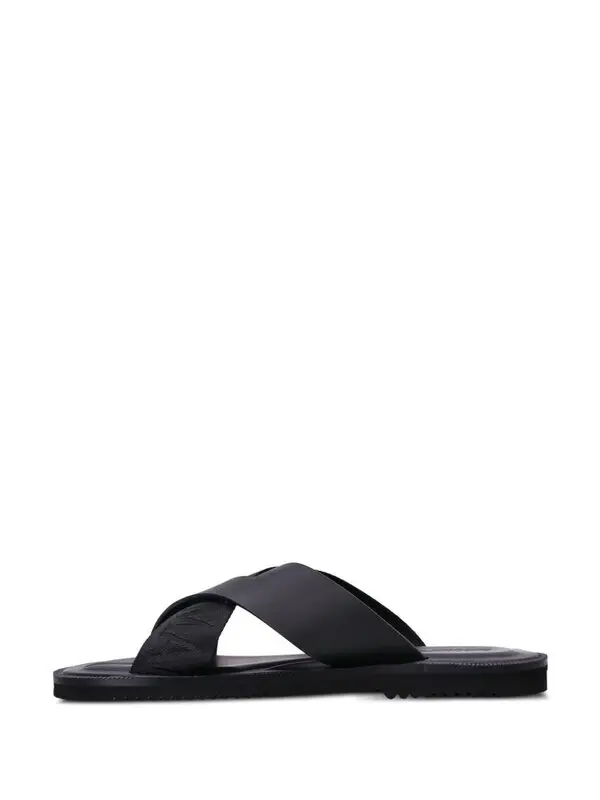 Emporio Armani Logo-strap Leather Sandals