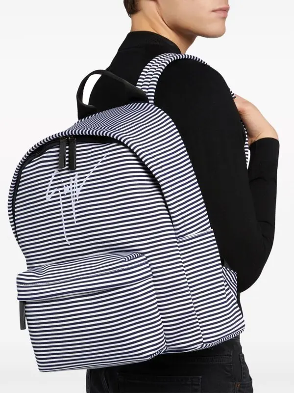 GIUSEPPE ZANOTTI Striped Logo Backpack