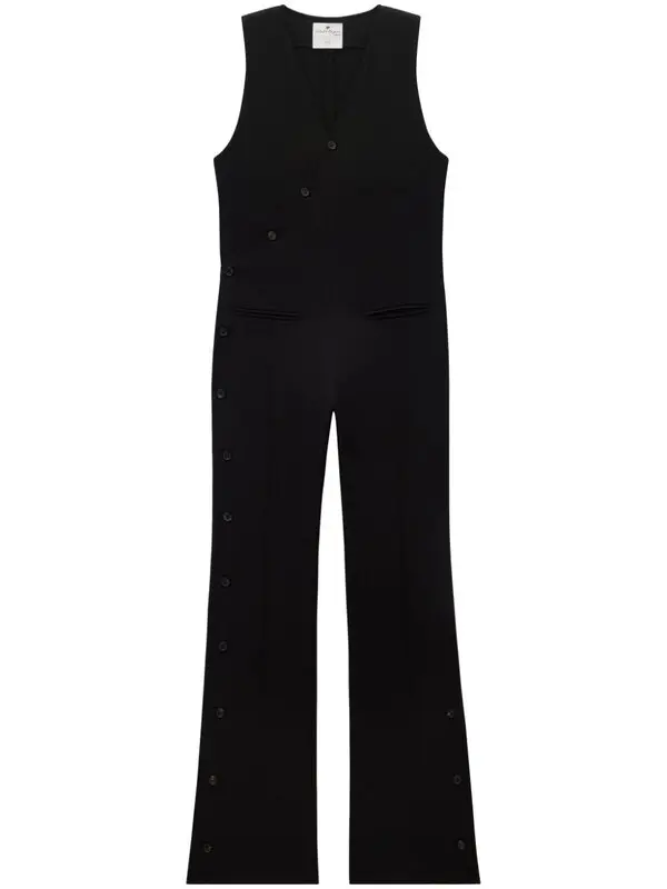 COURREGES V-neck Tailored Jumpsuit - Black