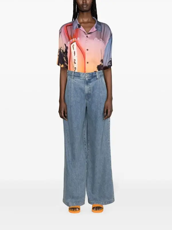 AGOLDE Ellis Mid-rise Wide-leg Jeans - Blue