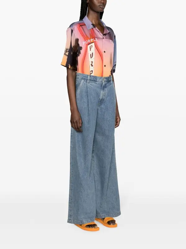 AGOLDE Ellis Mid-rise Wide-leg Jeans - Blue