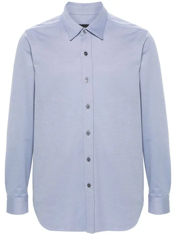 Brioni Long-sleeves Cotton Shirt - Blue