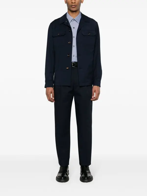 Brioni Long-sleeves Cotton Shirt - Blue