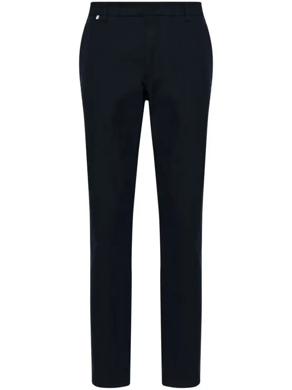 BOSS Tapered-leg Cotton-blend Trousers - Blue