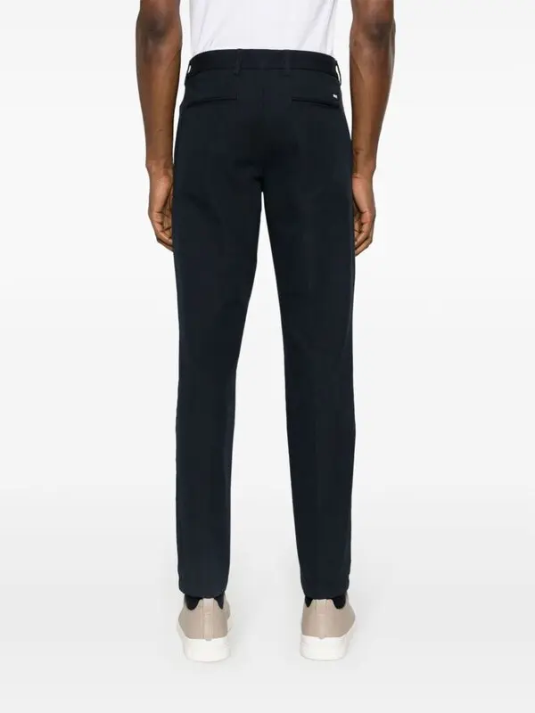 BOSS Tapered-leg Cotton-blend Trousers - Blue