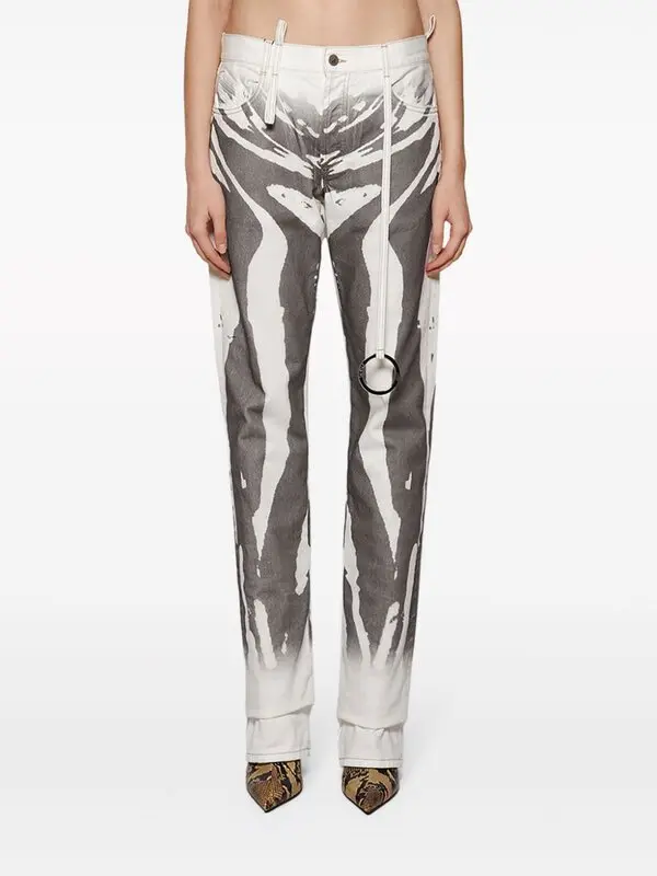 Attico Abstract-print Long Jeans