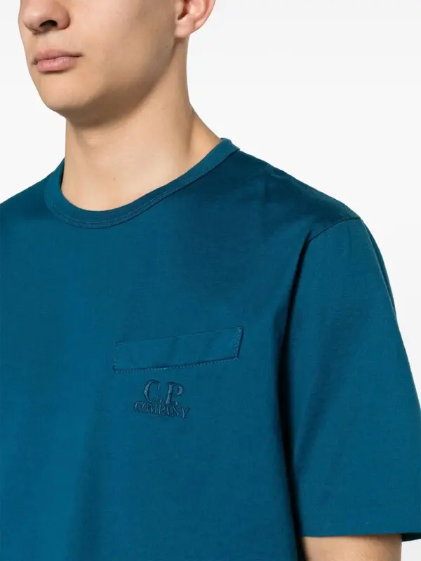 C.P. COMPANY Logo-embroidered Cotton T-shirt