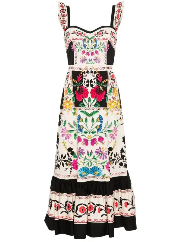 La DoubleJ Gingerbread Floral Maxi Dress