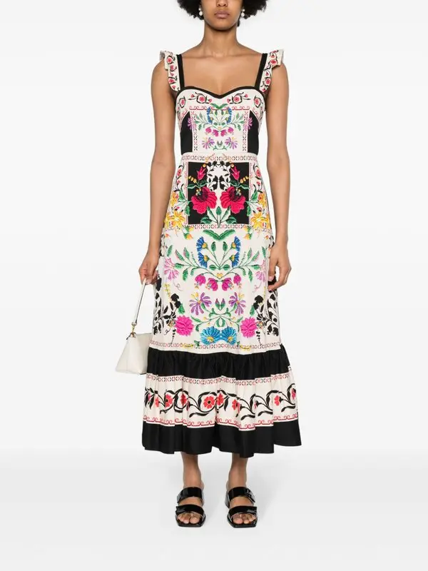 La DoubleJ Gingerbread Floral Maxi Dress